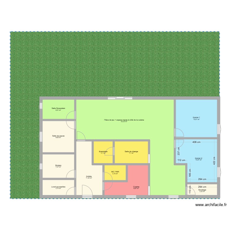 Crèche 2 construction - Plan 13 pièces 149 m2 dessiné par estelle036