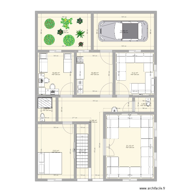 140M - Plan 11 pièces 119 m2 dessiné par bouhabdel