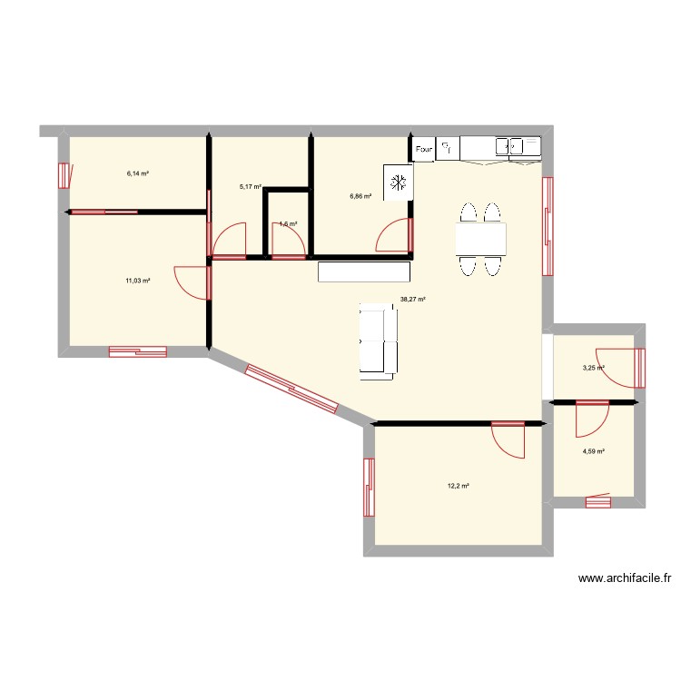 PLAN - Plan 9 pièces 89 m2 dessiné par ESPERAZA