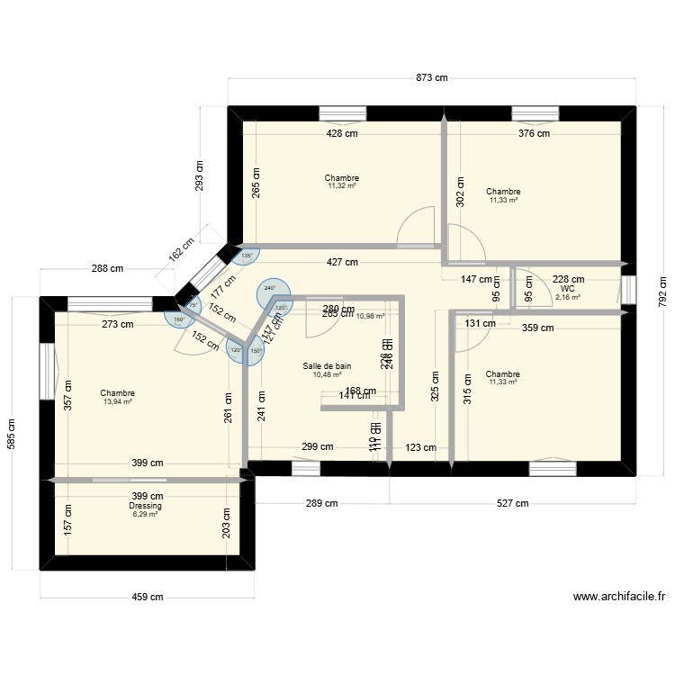 Etage 1 - Plan dessiné par Karring
