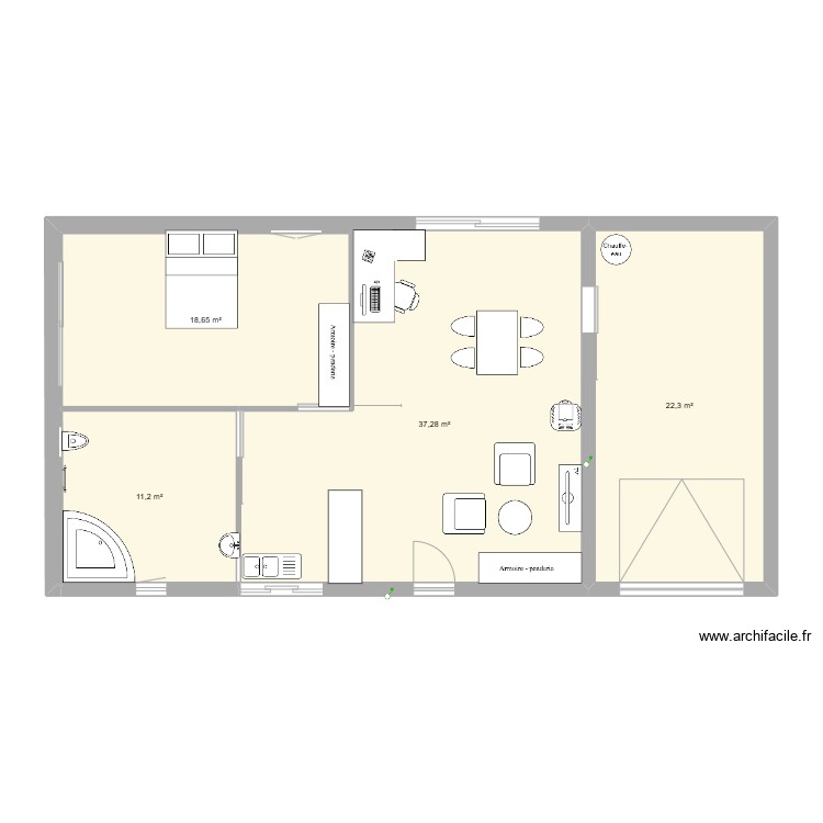 maison2 - Plan 4 pièces 89 m2 dessiné par Brithany_brh
