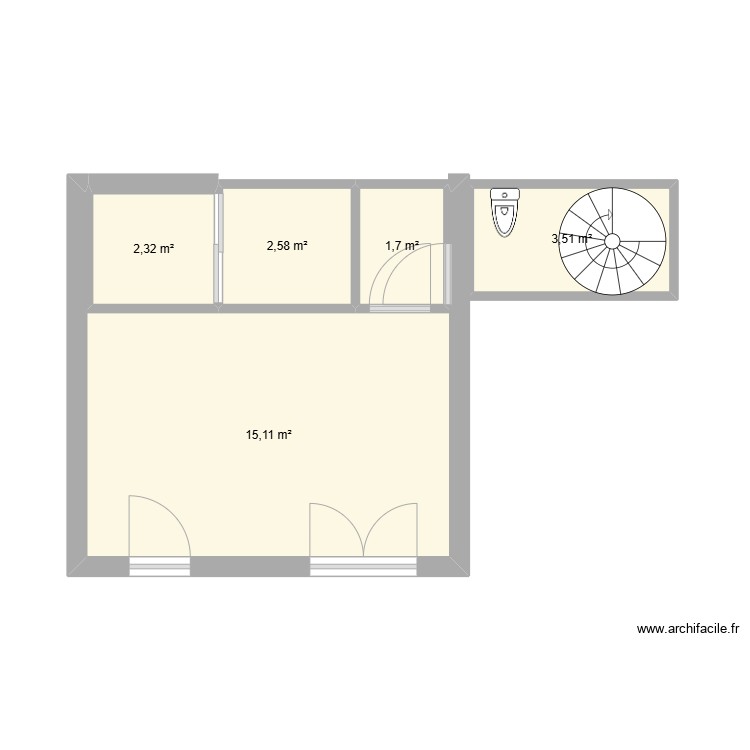 PLAN - Plan 5 pièces 25 m2 dessiné par TIIM