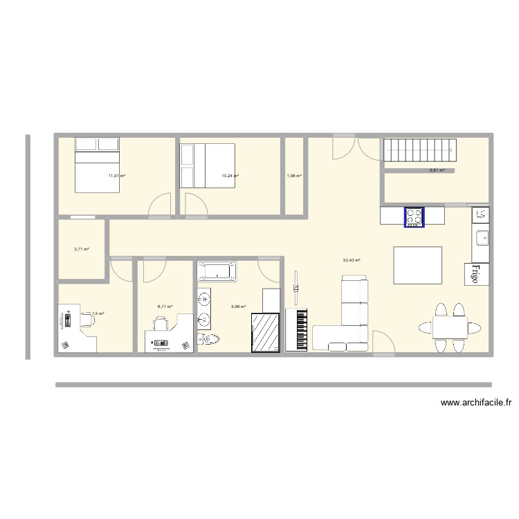 Maison Manseau - Plan 9 pièces 114 m2 dessiné par jeromeflavie