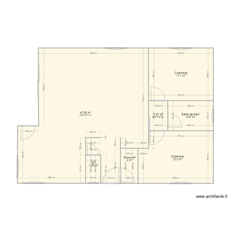 plan maison cours modif avec sasse - Plan 7 pièces 81 m2 dessiné par axel58