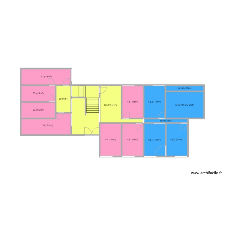 Plan locaux étage1 - Plan dessiné par talbotjr
