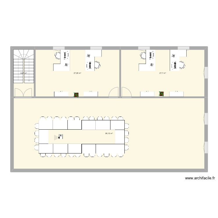 Module bureaux 2 - Plan dessiné par tom lely