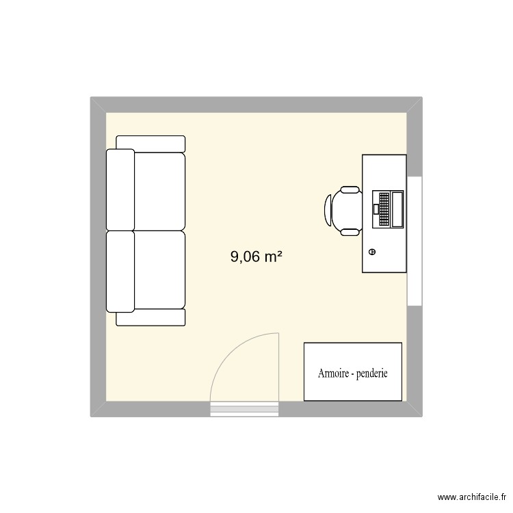 NOUVEAU BUREAU VERSION CANAPE - Plan dessiné par ELGUZ