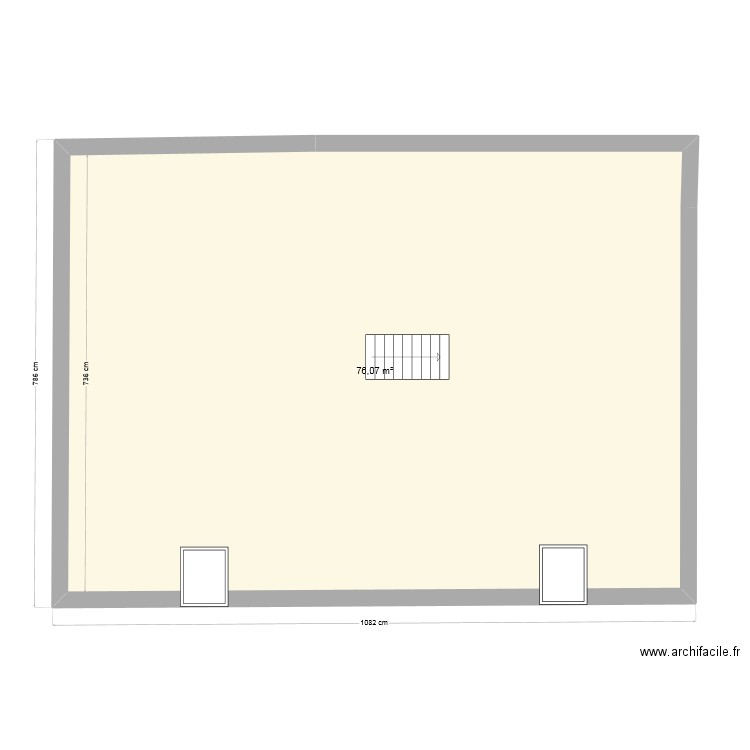 amenagement comble - Plan 1 pièce 76 m2 dessiné par phila29