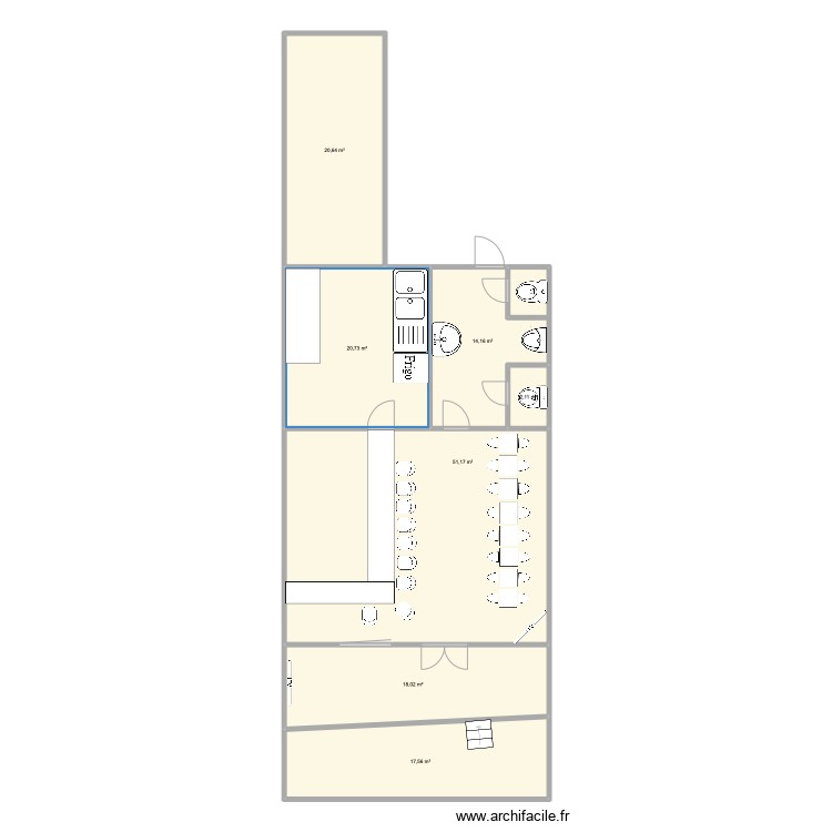 Le corner - Plan 6 pièces 145 m2 dessiné par clsn05