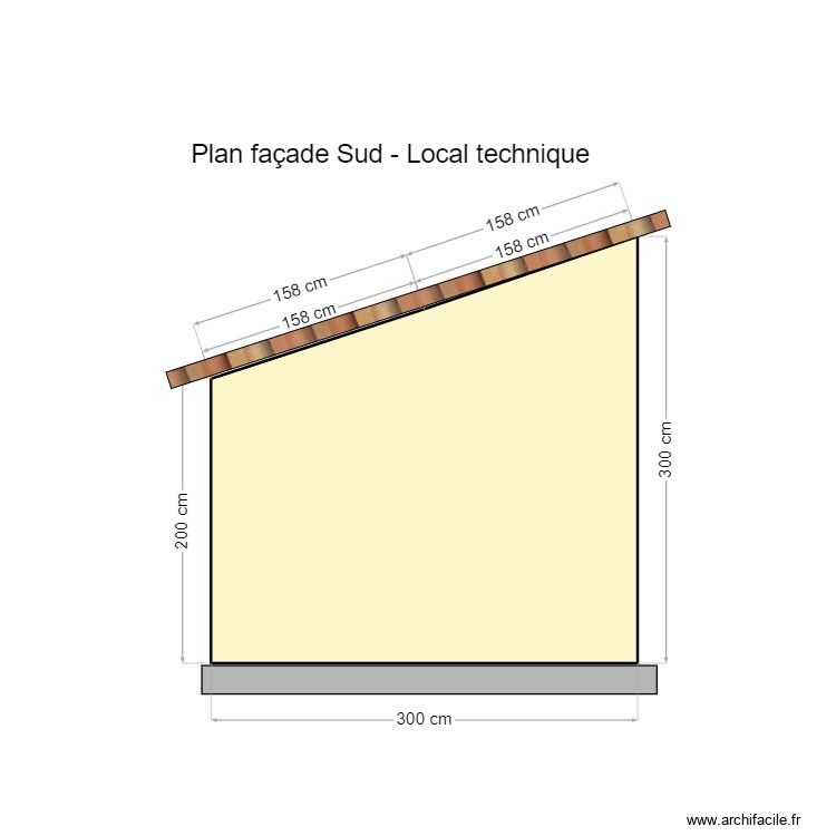 plan de coupe face sud local technique - Plan dessiné par jelicho13