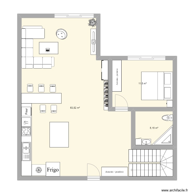uil le vrai - Plan 3 pièces 80 m2 dessiné par radovsrb