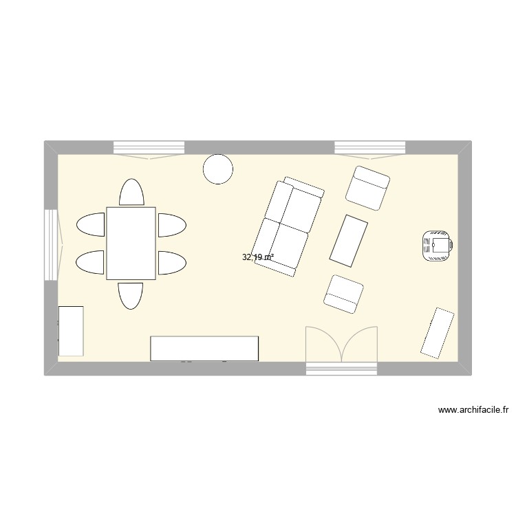 Plan – Salon - Salle à manger – Par Guyliane ️ | ArchiFacile