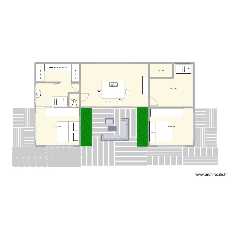 premiere idee - Plan 6 pièces 76 m2 dessiné par karine76nounouss