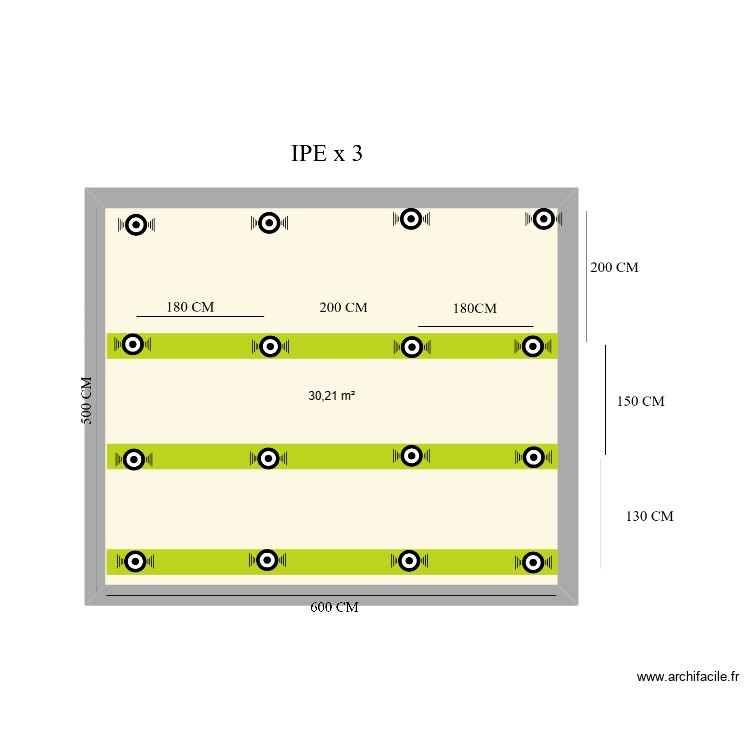 IPE ET POSTS - Plan 1 pièce 30 m2 dessiné par Herve de Borie
