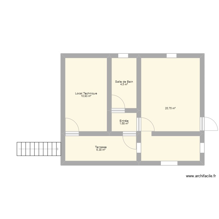 Local Technique - Plan 5 pièces 44 m2 dessiné par DonMatteo