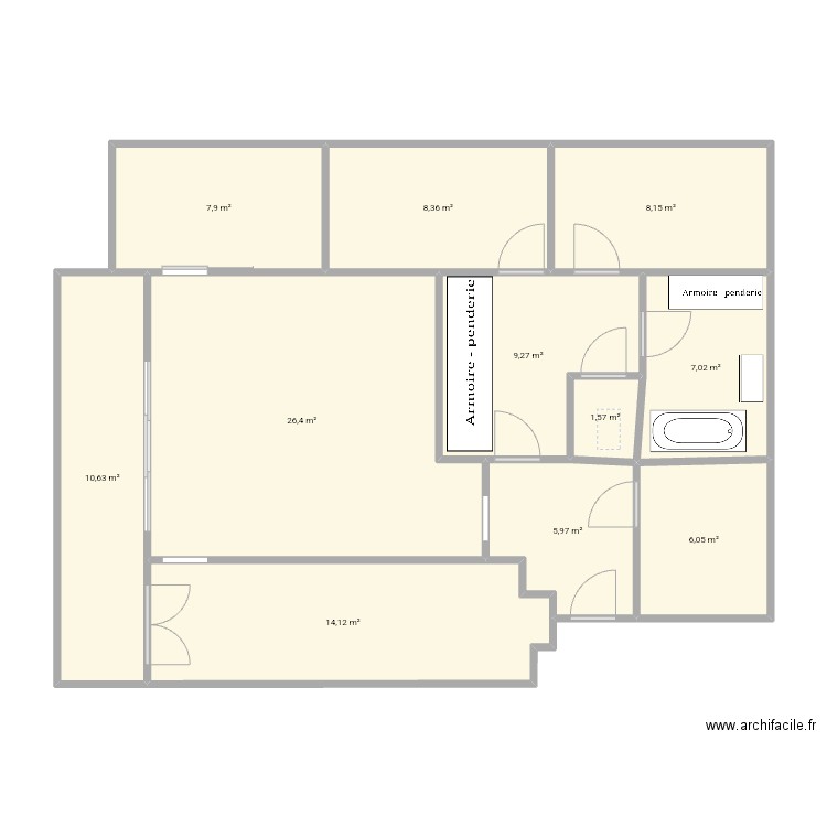 DME - Plan 11 pièces 105 m2 dessiné par PED21