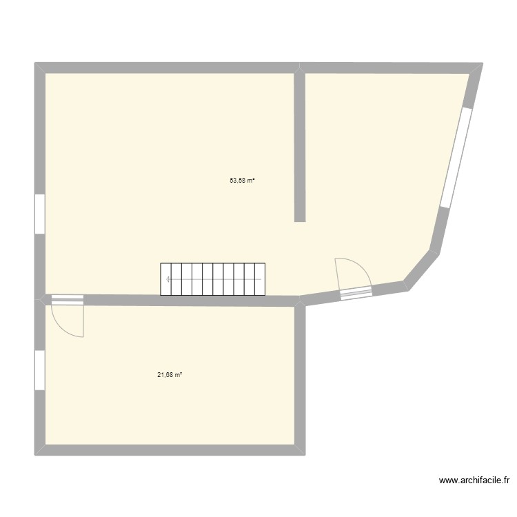 sarah - Plan 2 pièces 75 m2 dessiné par aselec45