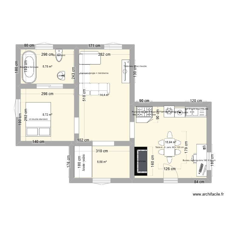 appart Ermitage - Plan dessiné par chrisrocbrune