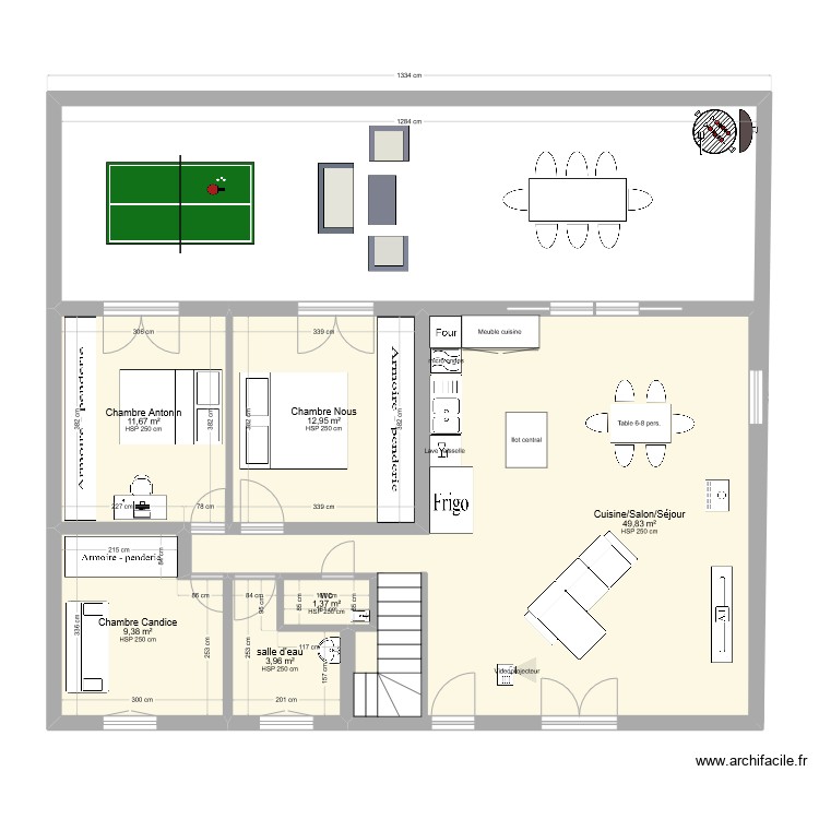 maison - Plan 6 pièces 89 m2 dessiné par Blanblan21200