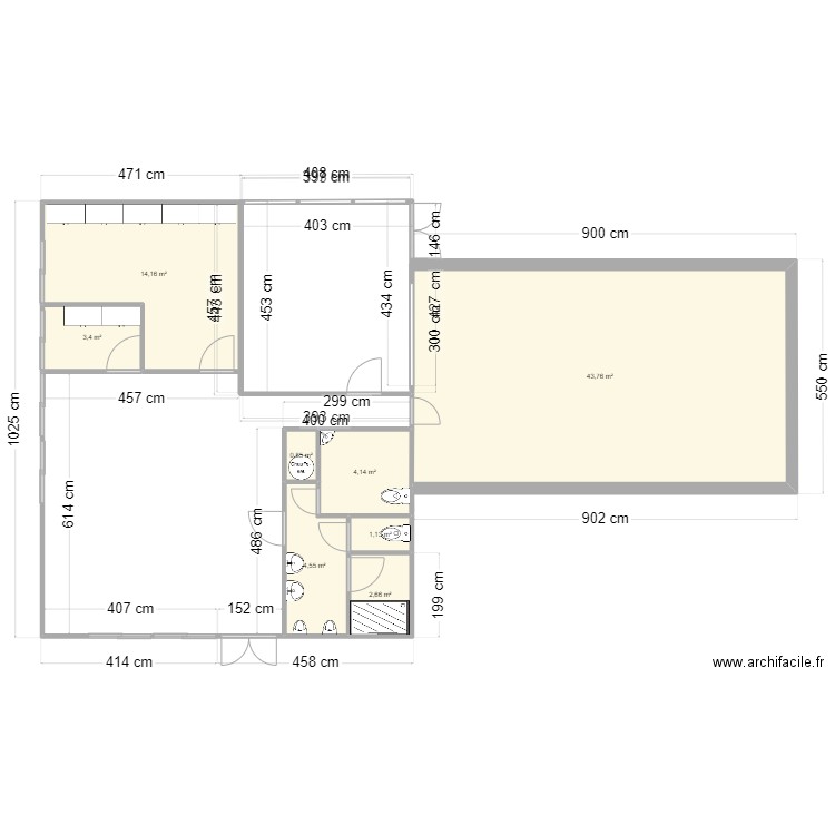 Fontaine 1 - Plan 8 pièces 75 m2 dessiné par Atalanta28