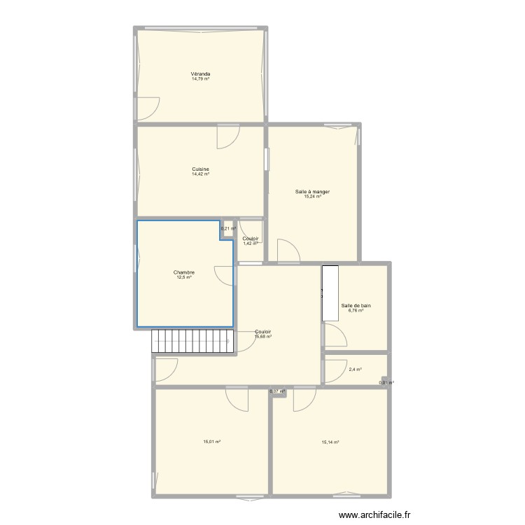 1er Bischo - Plan 13 pièces 114 m2 dessiné par scyril