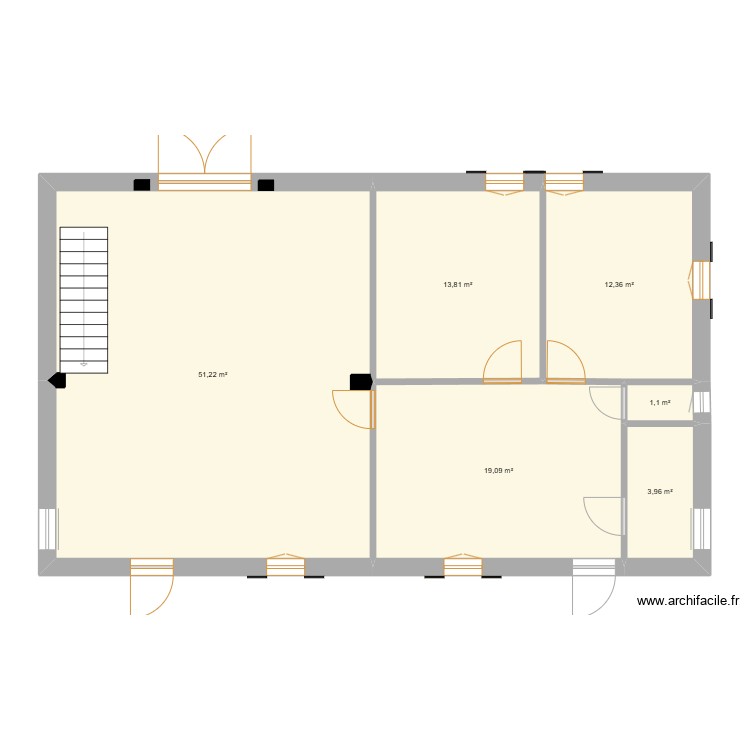 projet avec isolation - Plan 6 pièces 102 m2 dessiné par Lemniscate