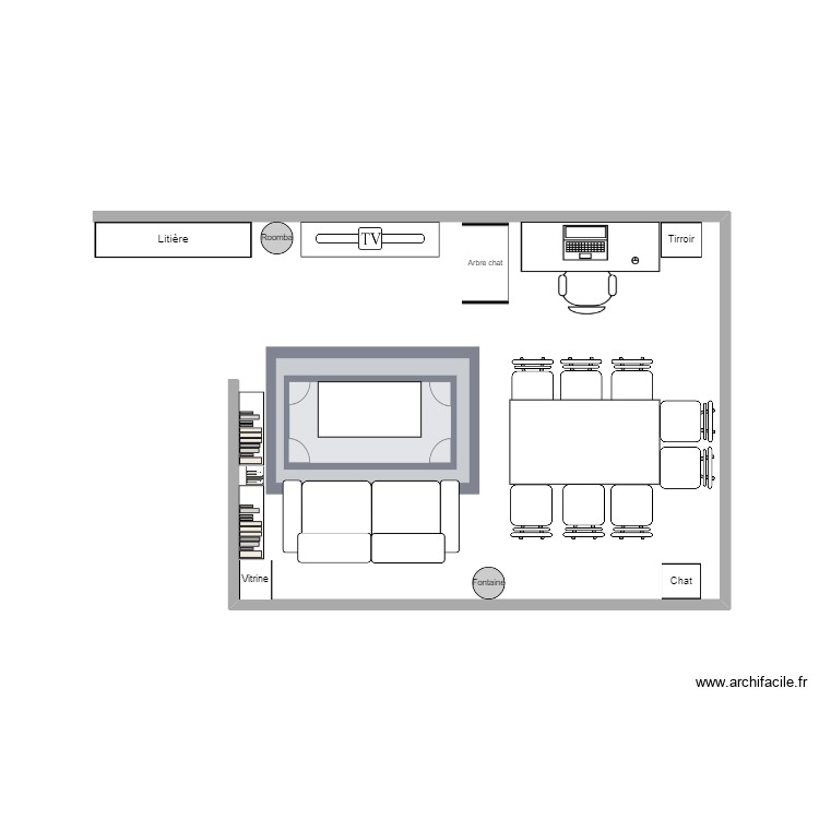 Salon - Plan dessiné par satsuki71