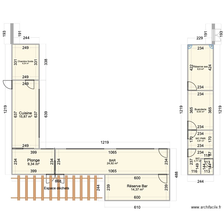 Guinguette - Plan 10 pièces 101 m2 dessiné par Bulledavid