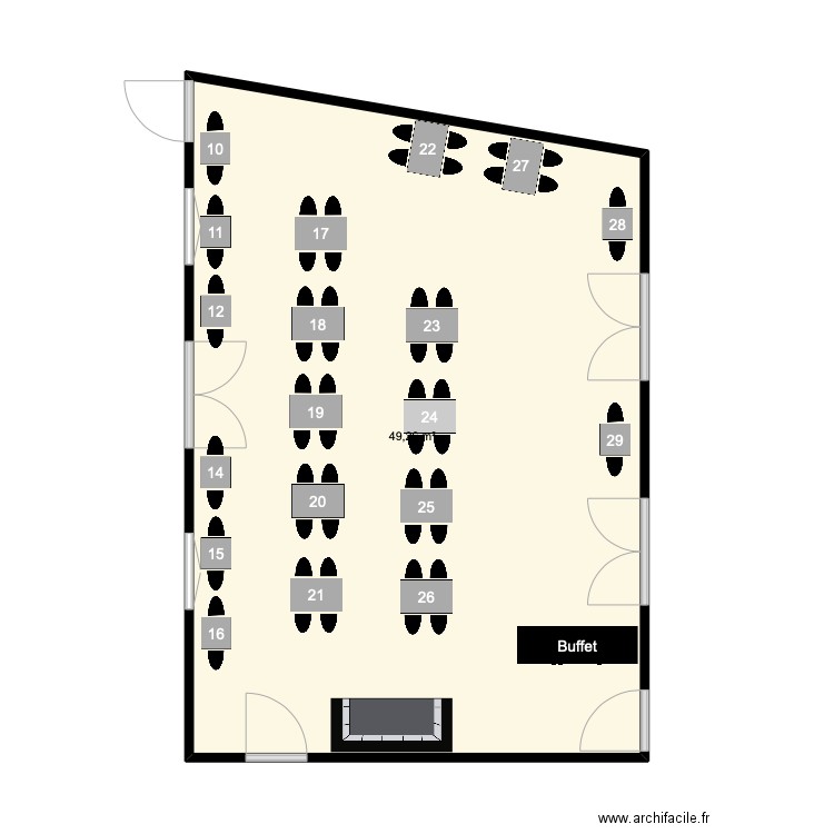 salle restaurant - Plan dessiné par Remi45110