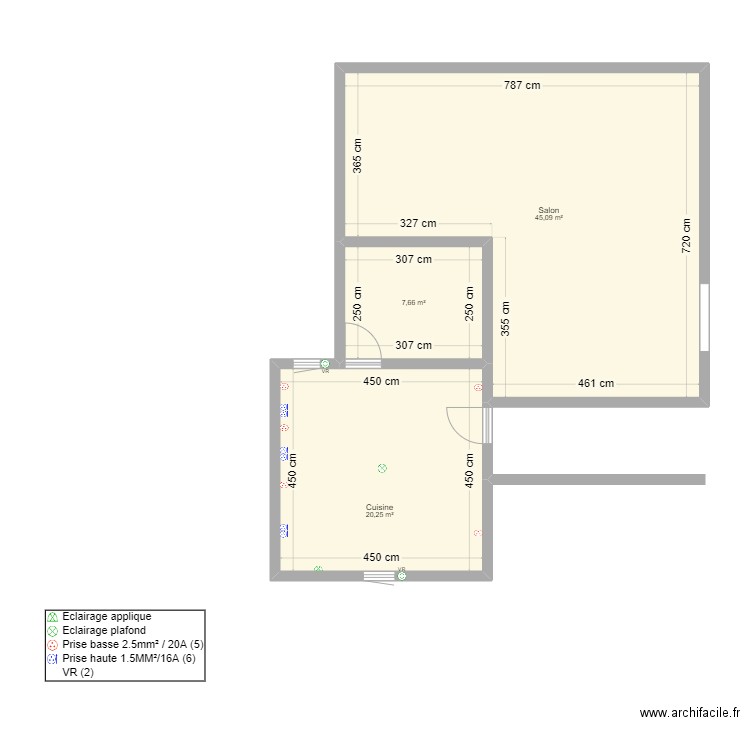 PAPI - Plan 3 pièces 73 m2 dessiné par Habibouch