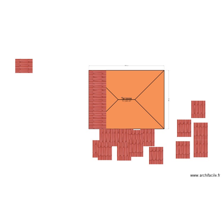 toiture - Plan 1 pièce 17 m2 dessiné par jc88000