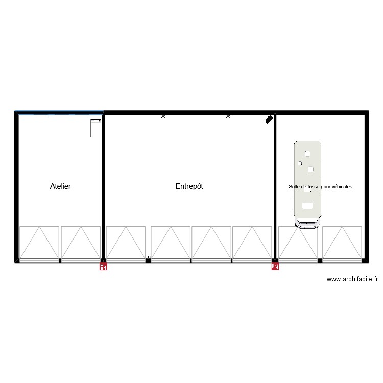 PLan entrepot - Plan 3 pièces 188 m2 dessiné par LETA