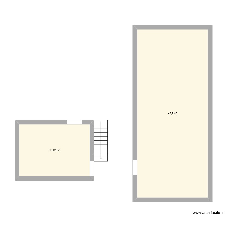 sous sol 74 - Plan 2 pièces 55 m2 dessiné par LmaConcept