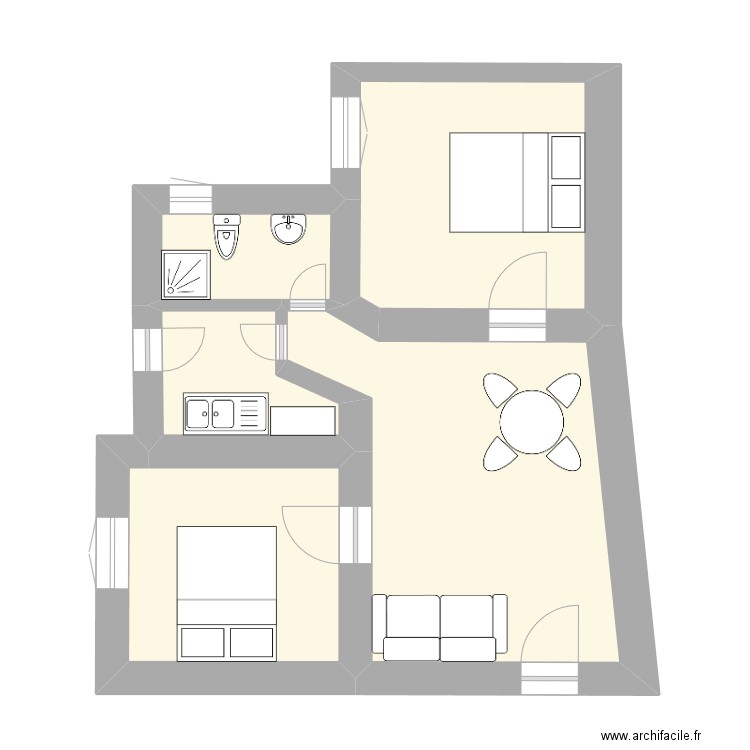 Anglet - Plan 5 pièces 40 m2 dessiné par LaureJoulia