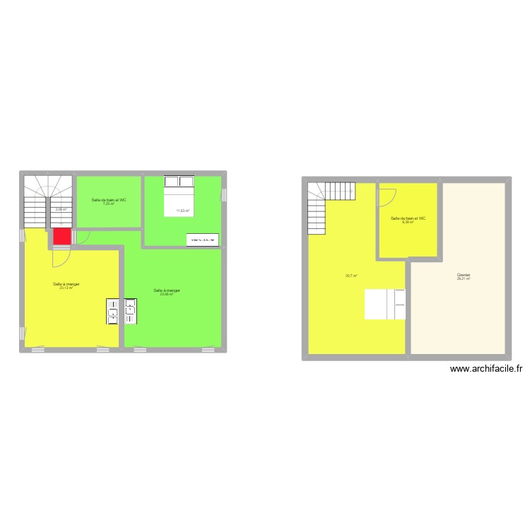 immeuble - Plan 8 pièces 137 m2 dessiné par samsam17