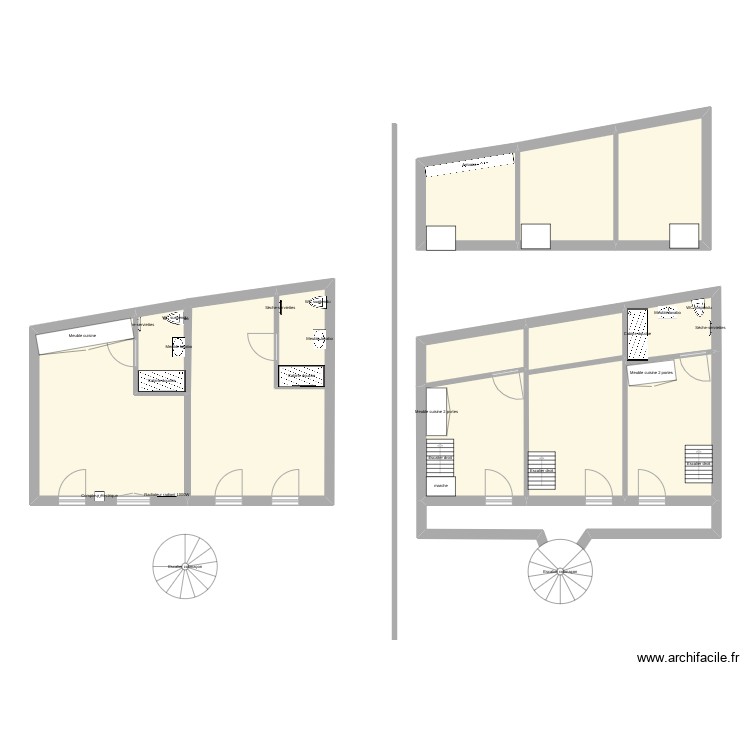 Immeuble - Plan 11 pièces 111 m2 dessiné par Louison05