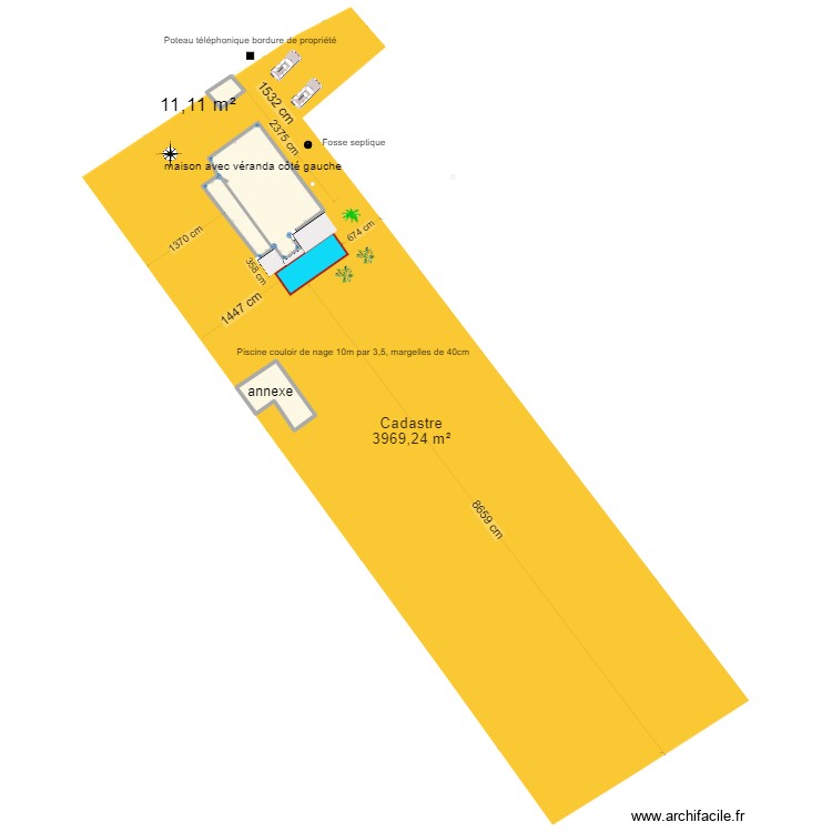 PLAN PISCINE - Plan 3 pièces 244 m2 dessiné par emelineemeline
