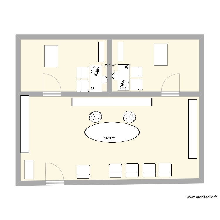 plan acceuil clinique - Plan 2 pièces 74 m2 dessiné par Lélé G