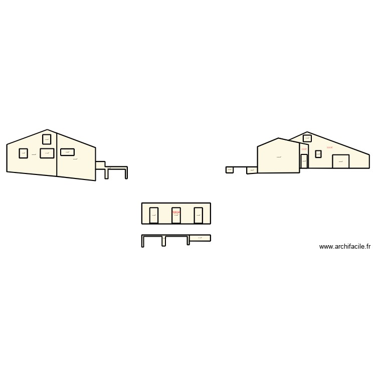 Plan – Chicane plan précis et surfaces façades – Par Fabalu ️ | ArchiFacile