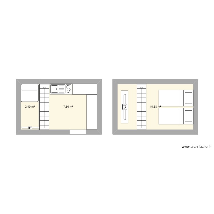 tiny housse - Plan 3 pièces 21 m2 dessiné par Noam_1912