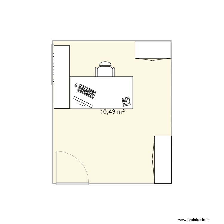 bureau - Plan 1 pièce 10 m2 dessiné par marjorie1707