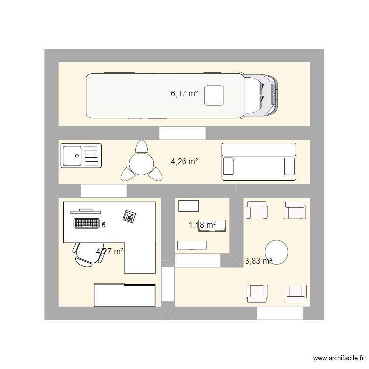 Plan agence - Plan 5 pièces 20 m2 dessiné par elo53
