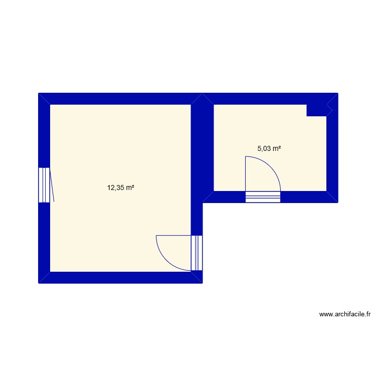 IMMO EN RENOV - Plan 2 pièces 17 m2 dessiné par MEELOU