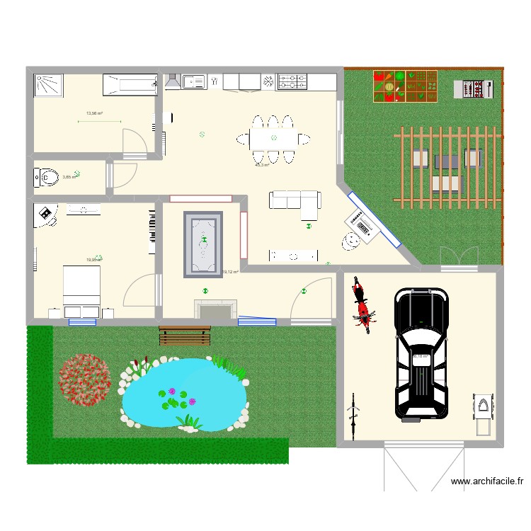 plan uil - Plan 6 pièces 138 m2 dessiné par clemcal