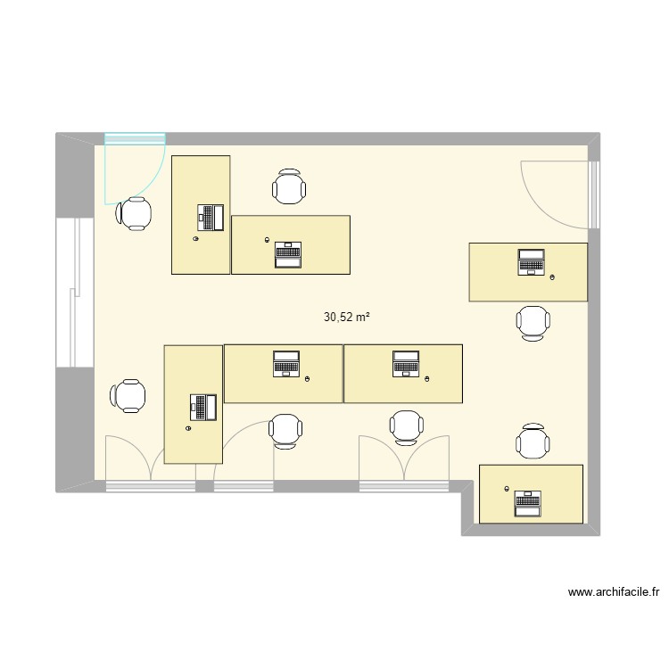 Plan Bureau 2 - Plan 1 pièce 31 m2 dessiné par samphil53