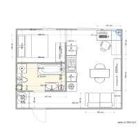 Studio 25m2 2 - Plan 5 pièces 24 m2 dessiné par leblanc2002