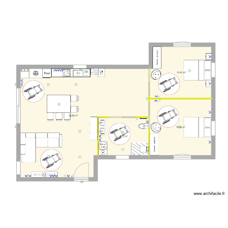 Maison PM - Plan 4 pièces 89 m2 dessiné par ClaraBTS