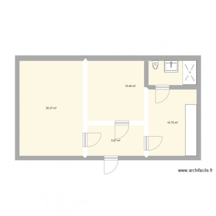 Maison 56M2 - Plan dessiné par Myriam-C