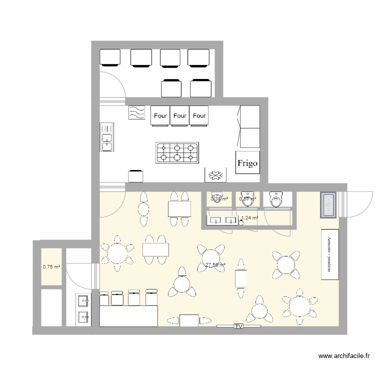 restaurant - Plan dessiné par Oceane2002