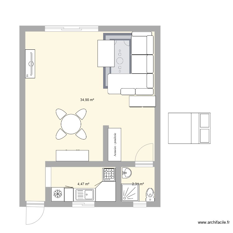 maison2 - Plan 3 pièces 42 m2 dessiné par pierregino98